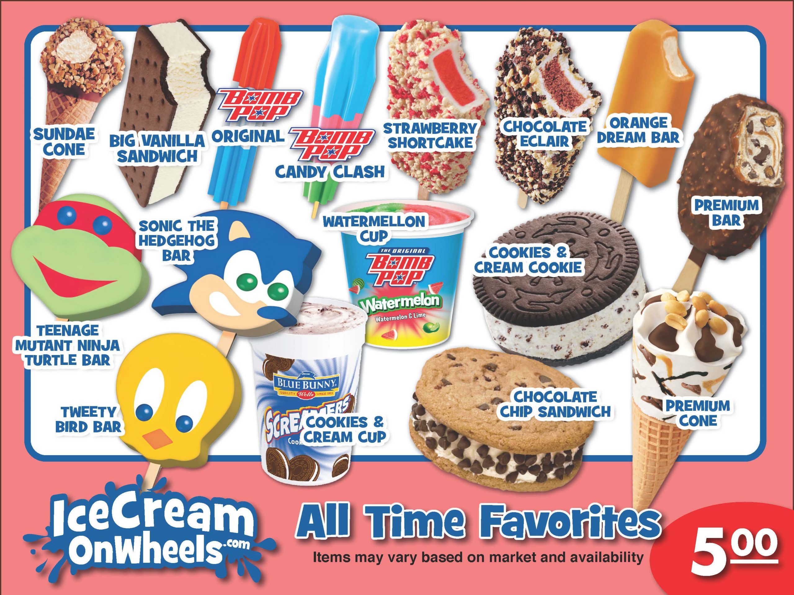 Ice Cream Truck Menu